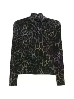 Just Cavalli Leopard-print High-neck T-shirt