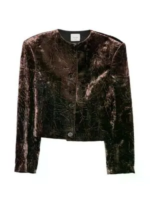 ALYSI Crinkled-finish Button-up Jacket