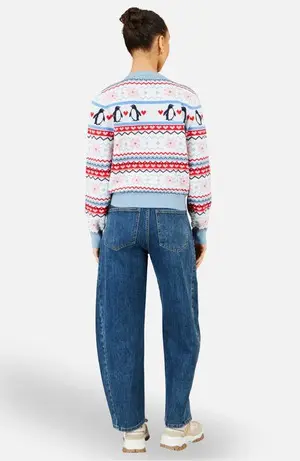 YUMI Penquin Fairisle Cardigan