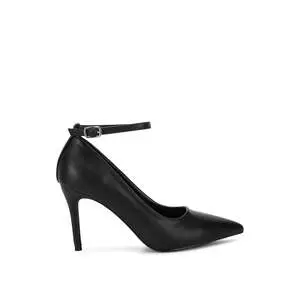 RAG & CO Dittany Ankle Strap Stiletto Heel Pumps Leather By - Black