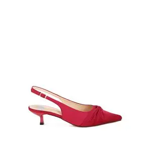 RAG & CO Salvia Ruched Pointed Toe Slingback Heels In Burgundy By - Red