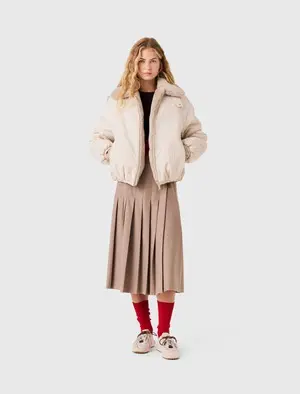 Maje Reversible Faux Fur Puffer Jacket