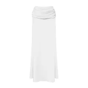 POST MERIDIEM Chiffon Maxi Skirt With Draping - White