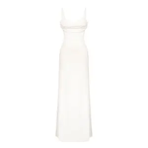POST MERIDIEM Milk Maxi Dress With Gathered Bodice