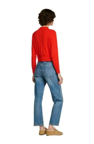 Sandro Pointelle Knit Cardigan With Adjustable Waist Tie