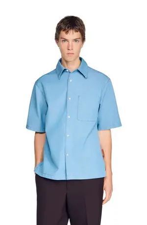 Sandro Loose-fit Faded Shirt - Blue