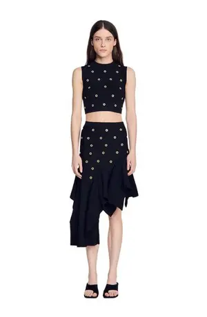 Sandro Studded Knit Top