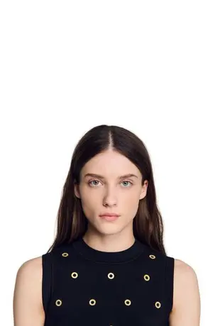 Sandro Studded Knit Top