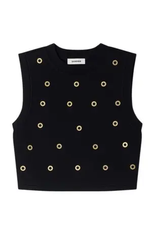 Sandro Studded Knit Top