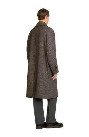 Sandro Check Wool Double-breasted Coat