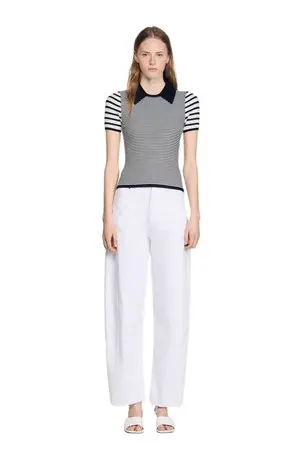Sandro Striped Polo-style Sweater