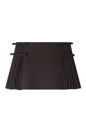 Sandro Short Pleated Wool Skirt