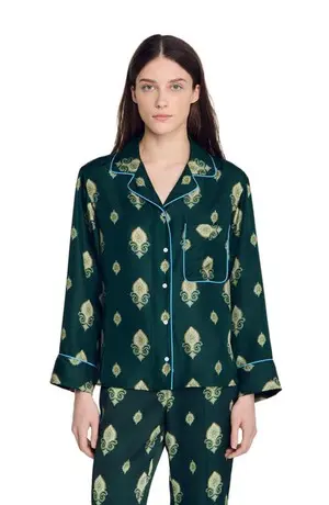 Sandro Paisley Print Pyjama Shirt
