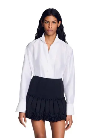 Sandro Oversized Silk Satin Shirt