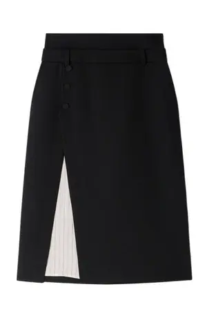 Sandro Mid-length Slit Wool Skirt