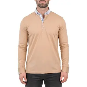 MACEOO Newton Long Sleeve Polo - Beige