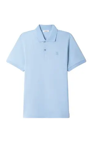 Sandro Cotton Polo Shirt With Leather Logo