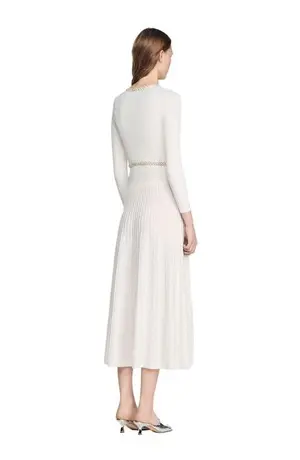 Sandro Cropped Pearl And Strass Cardigan