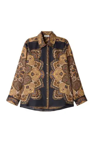 Sandro Scarf Print Silk Shirt