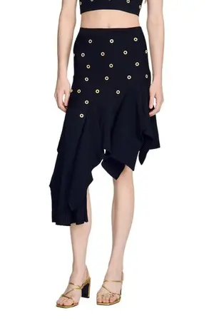 Sandro Studded Knit Skirt