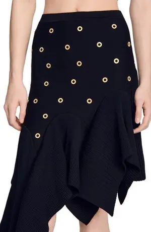 Sandro Studded Knit Skirt