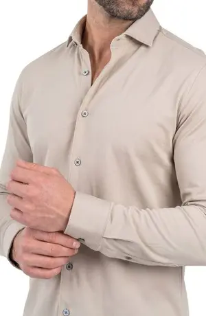 MACEOO Einstein Long Sleeve Stretch Dress Shirt