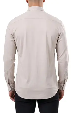 MACEOO Einstein Long Sleeve Stretch Dress Shirt