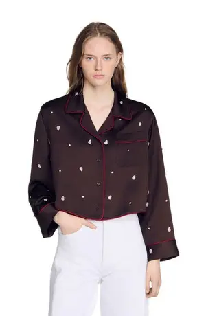 Sandro Embellished Pyjama-style Shirt