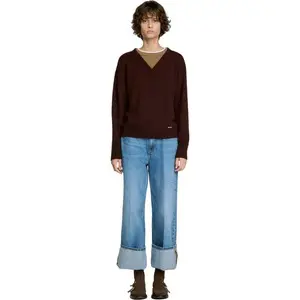 Sandro 2-in-1 Wool And Cashmere Sweater - Bordeaux