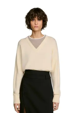 Sandro 2-in-1 Wool And Cashmere Sweater