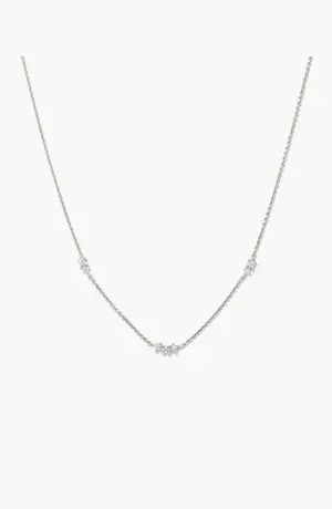 Mejuri Floating Lab Grown Sapphire Necklace - Silver