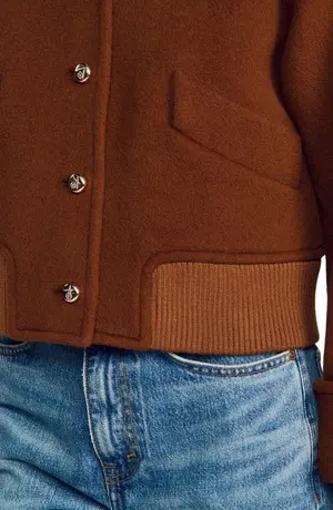 Sandro Short Wool Coat With Flap Pockets