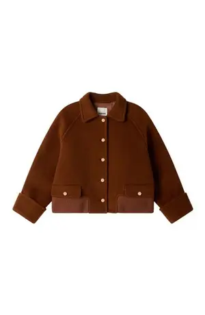 Sandro Short Wool Coat With Flap Pockets