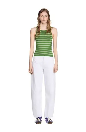 Sandro Striped Vest Top With Tassels