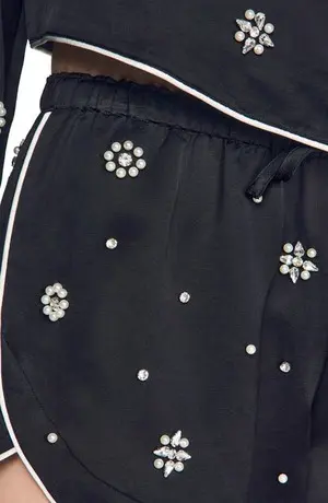 Sandro Beaded And Rhinestone Shorts