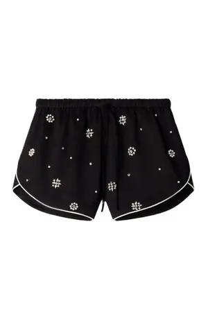 Sandro Beaded And Rhinestone Shorts