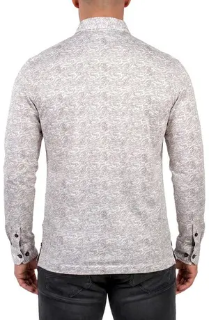 MACEOO Anima Long Sleeve Print Polo