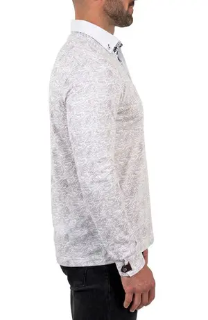 MACEOO Anima Long Sleeve Print Polo