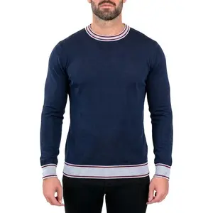 MACEOO Merino Wool Crewneck Sweater - Blue