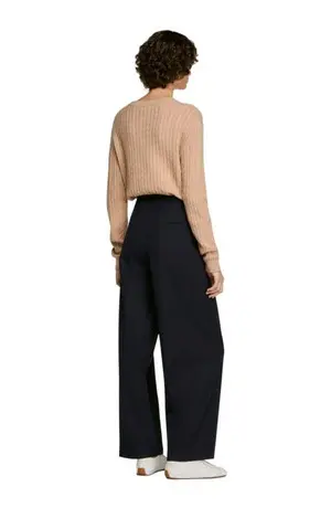 Sandro Buttoned Wide-leg Wool Trousers