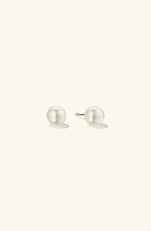 Mejuri Oversized Stud Earrings - Pearl
