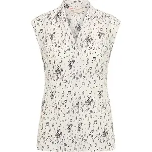 MAISON COMMON Printed Silk Top