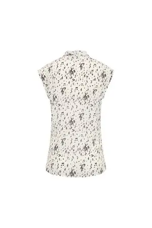MAISON COMMON Printed Silk Top