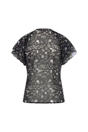 MAISON COMMON Printed Silk Geogette Blouse