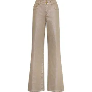 MAISON COMMON Shiny Silver Finish Bootleg Jeans