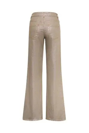 MAISON COMMON Shiny Silver Finish Bootleg Jeans