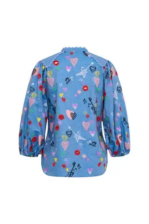 MAISON COMMON Embroidered Balloon Sleeve Blouse
