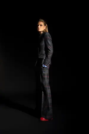 MAISON COMMON Tartan Wool Bootcut Trousers
