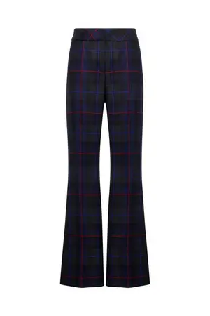 MAISON COMMON Tartan Wool Bootcut Trousers