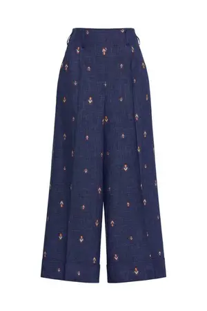 MAISON COMMON Wide Leg Jacquard Trousers
